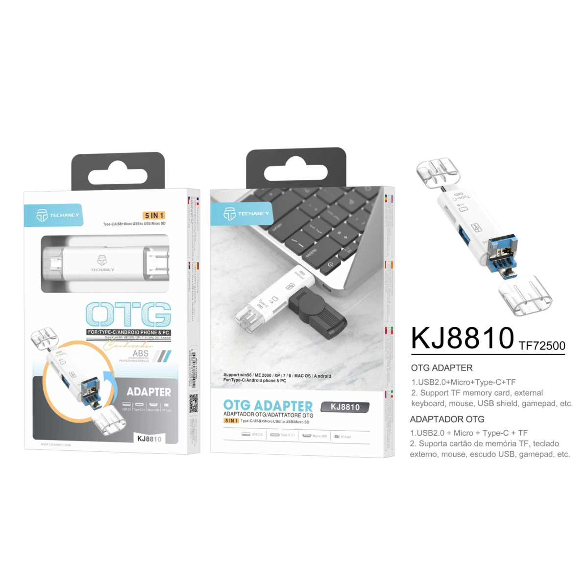 5In1 White Card Reader - TF72500 - Techancy Europe B2B Online